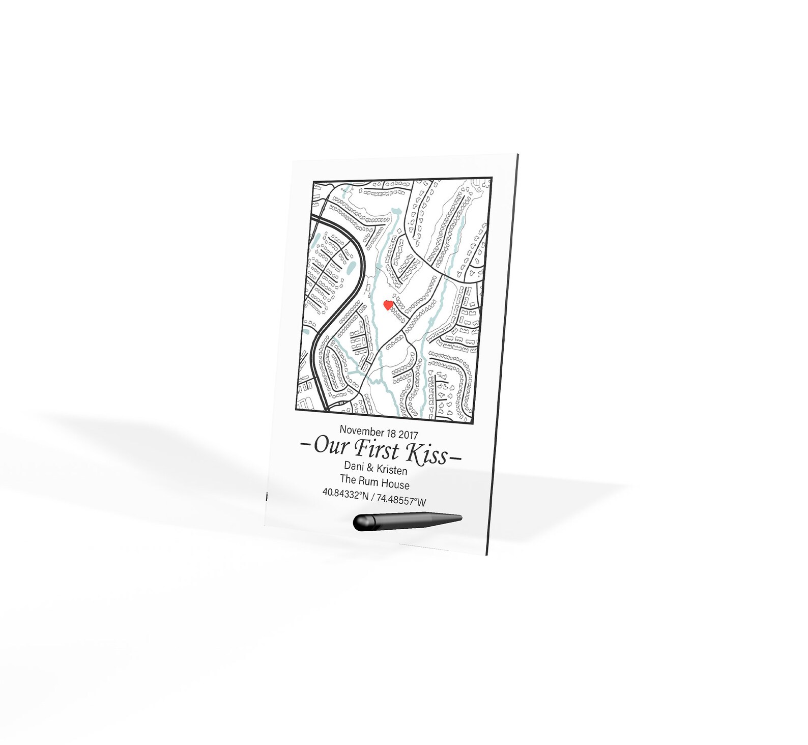 Personalized Acrylic Map Our First Date With Desktop Table - Etsy