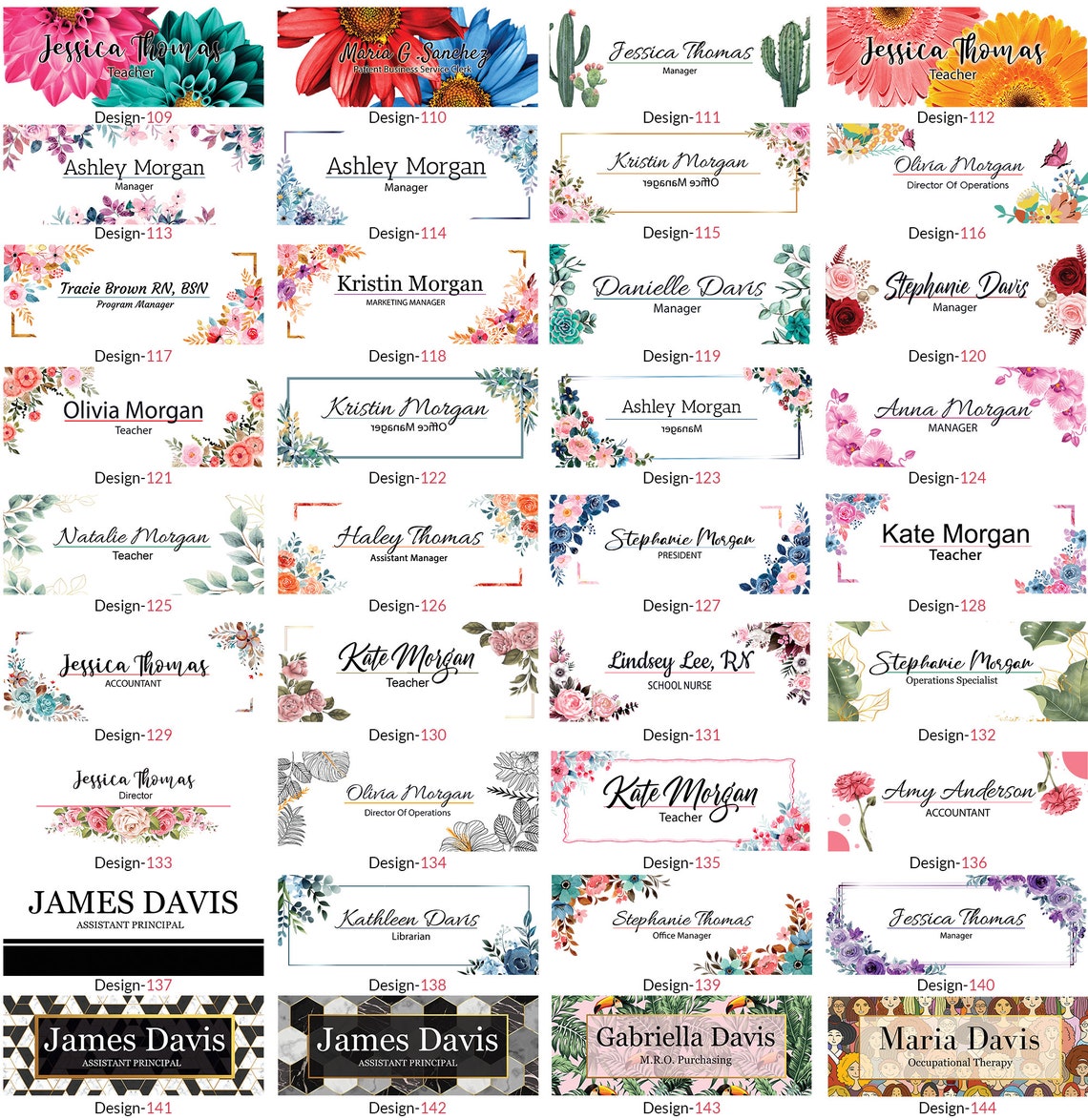 Personalized Flower Name Plate for Desk Custom Office Decor - Etsy