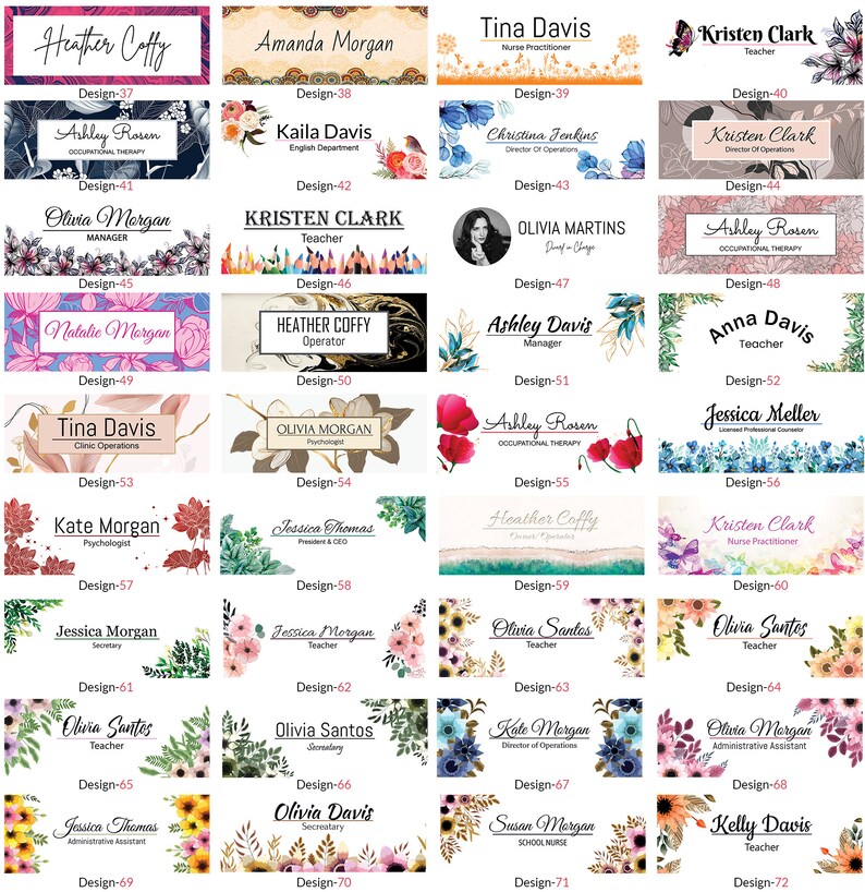 Personalized Flower Name Plate for Desk Custom Office Decor - Etsy