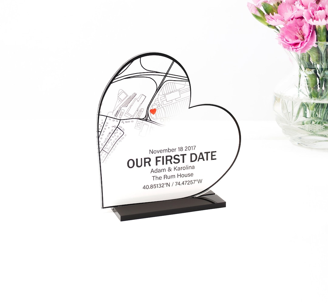 Custom Map Plaque Where We Met Wedding Anniversary Our First Date Map ...