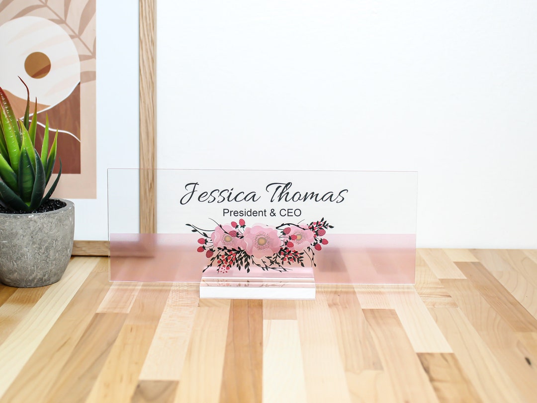 Desk Plaque, Name Plate for Desk, Personalized Acrylic Gift, Custom ...