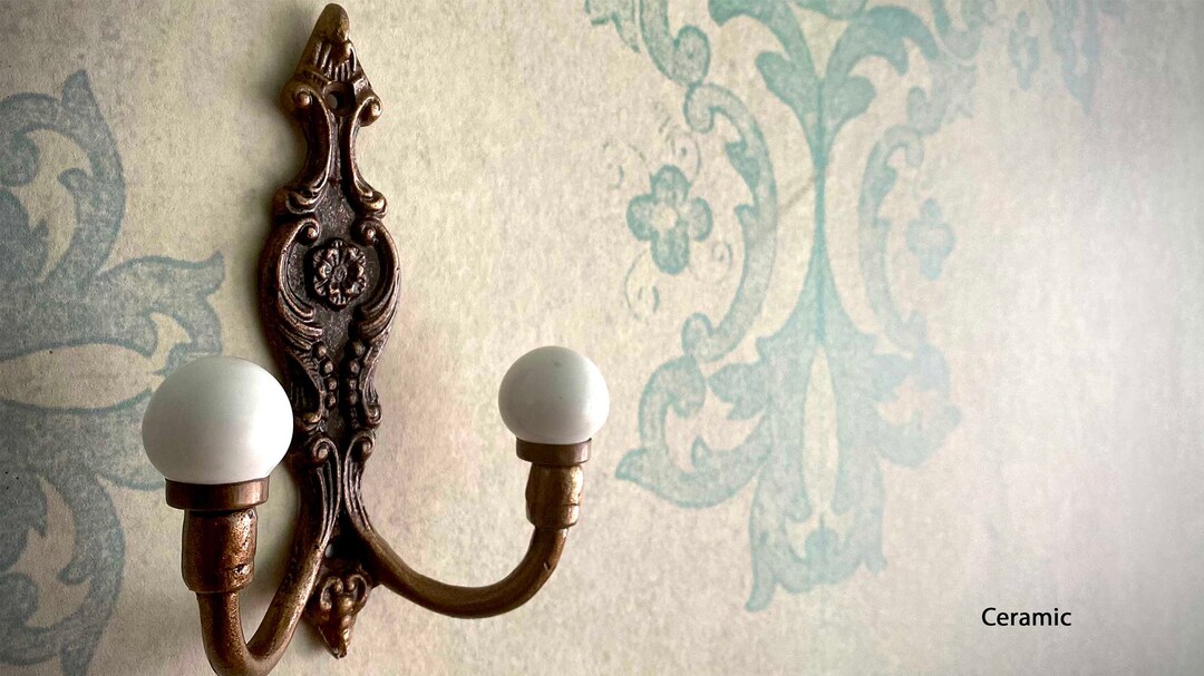 Coat Hook, Wall Hook, Antique Ceramic Decorative Hook , Cast Iron Hook ...