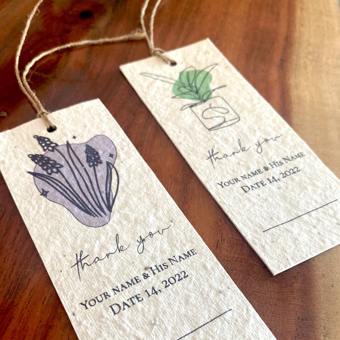 Personalized Plantable Seed Paper Wedding Favor Tags: Eco-friendly ...