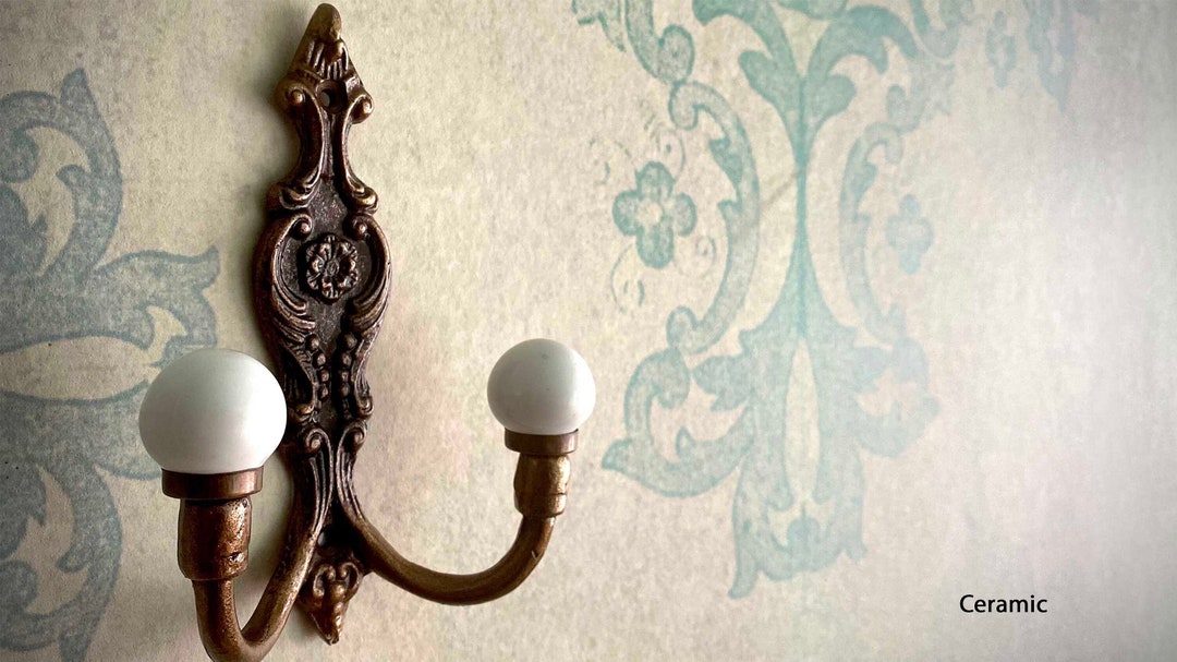 Coat Hook, Wall Hook, Antique Ceramic Decorative Hook , Cast Iron Hook ...