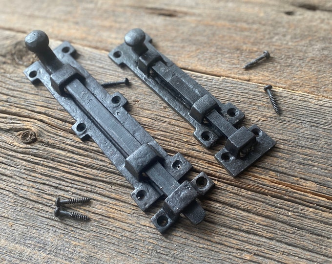6 3/4 Black Iron SHUTTER LATCH Slide Bolt Door Slide - Etsy