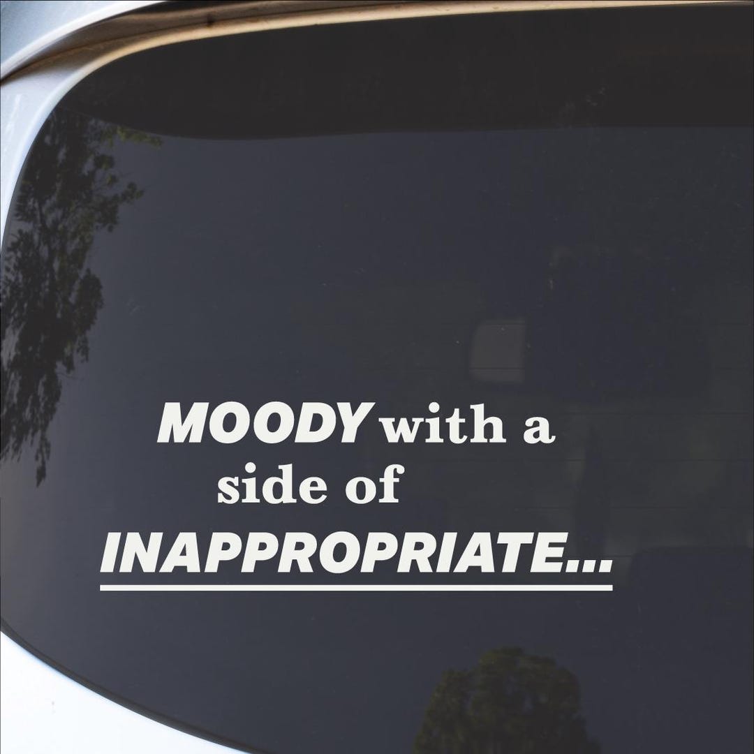 Moody INNAPROPRIATE Funny Jdm Car Bumper Van Window Motorhome Camper ...