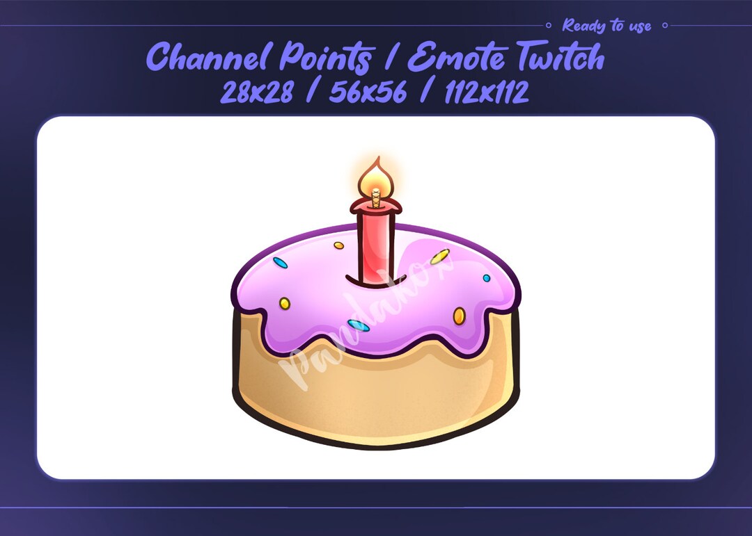 Birthday Cake Emote for Twitch, Kawaii Cake Emote for Stream, Cake ...