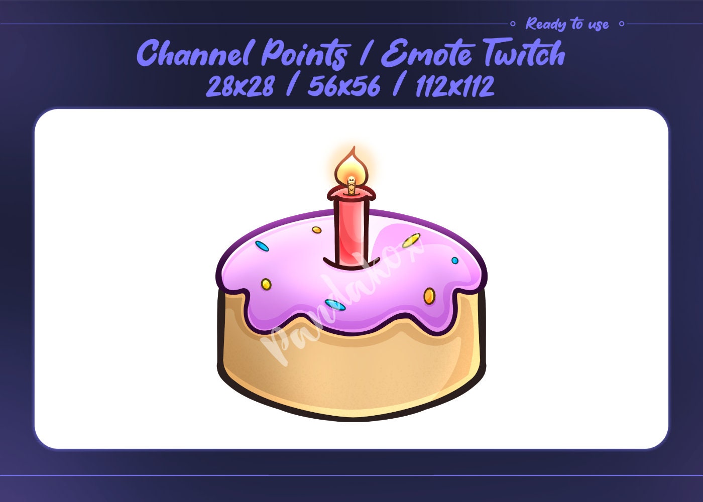 Birthday Cake Emote for Twitch, Kawaii Cake Emote for Stream, Cake ...