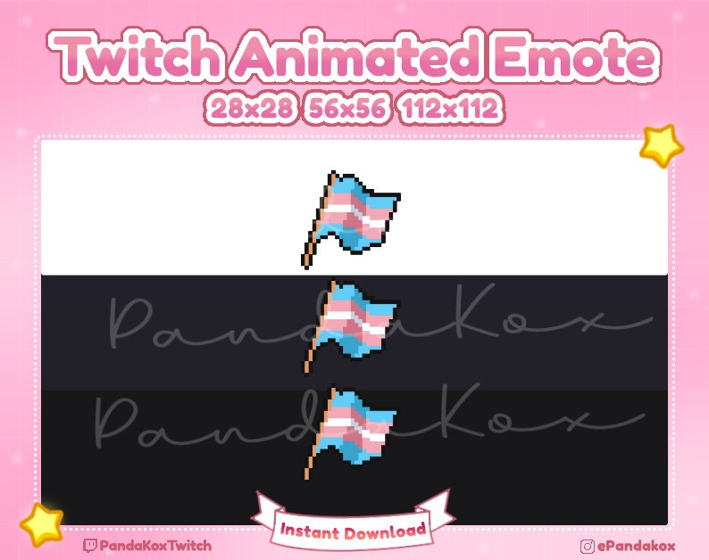 Transgender Pride Flag Animated Emote for Twitch LGBTQ - Etsy