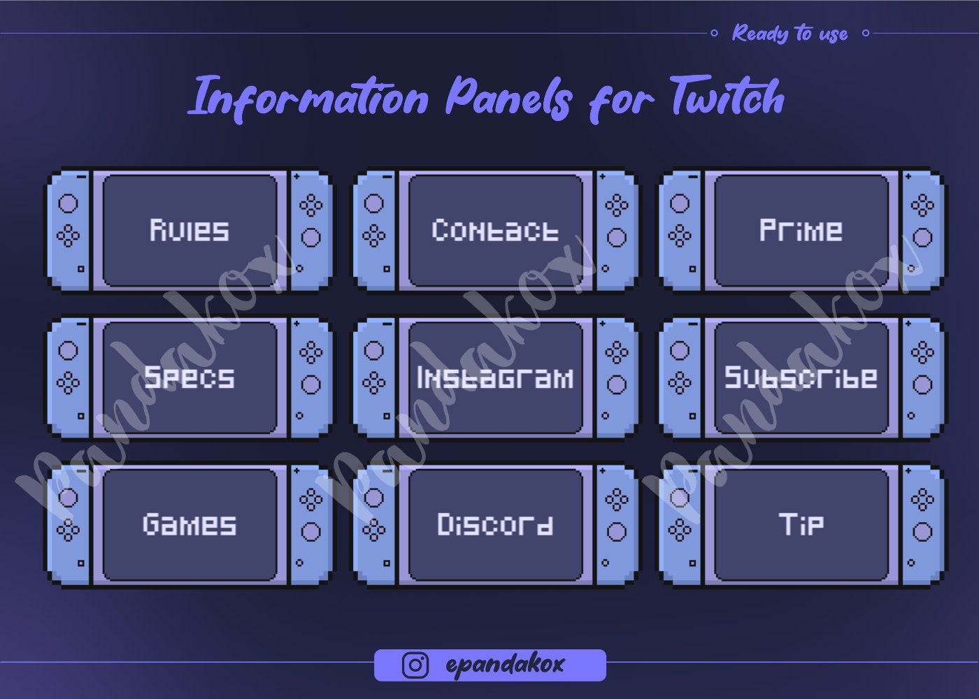 Lofi Information Panels for Twitch Twitch Console Panels - Etsy
