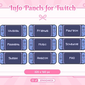 Lofi Information Panels for Twitch, Twitch Console Panels, Twitch Pixel ...
