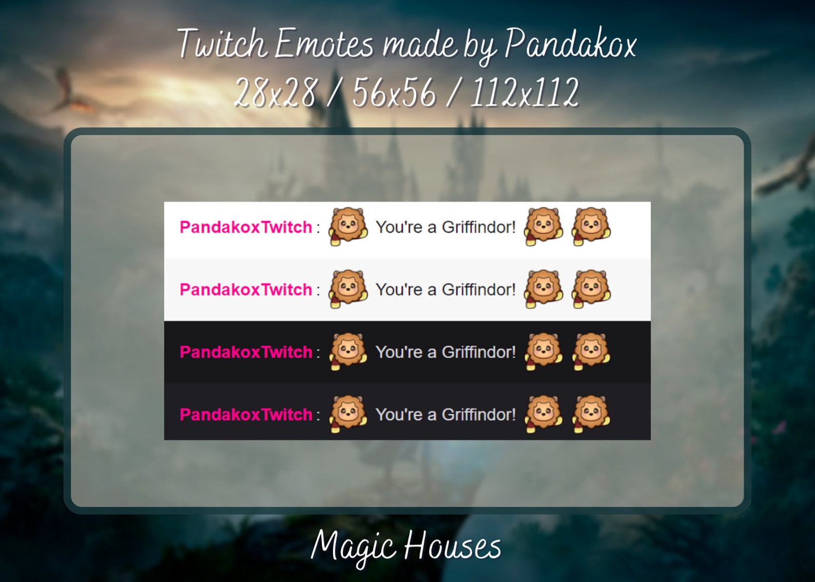 Magic Houses Emote Pack for Twitch, Twitch emotes, Magic Stream ...