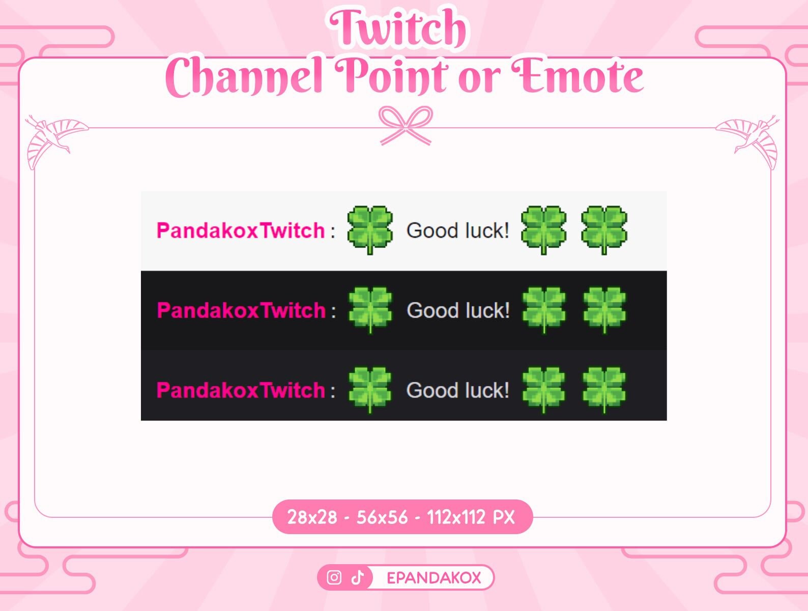 Pixel Four-leaf Clover Channel Points for Twitch, Shamrock Pixel Emote ...
