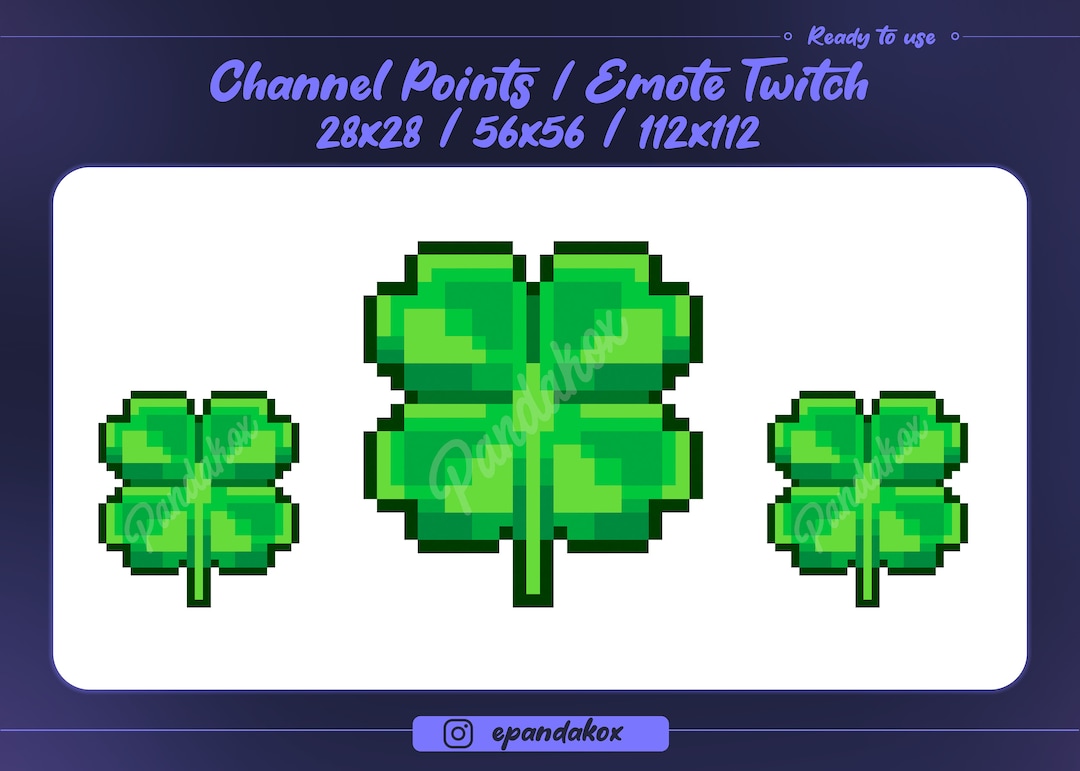 Pixel Four-leaf Clover Channel Points for Twitch Shamrock - Etsy