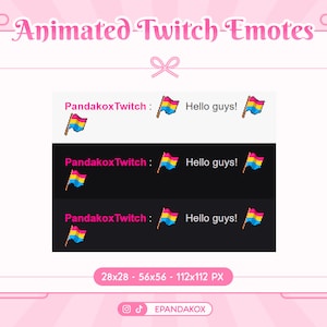 Pansexual Pride Flag Animated Emote for Twitch, LGBTQ Animated Emote ...