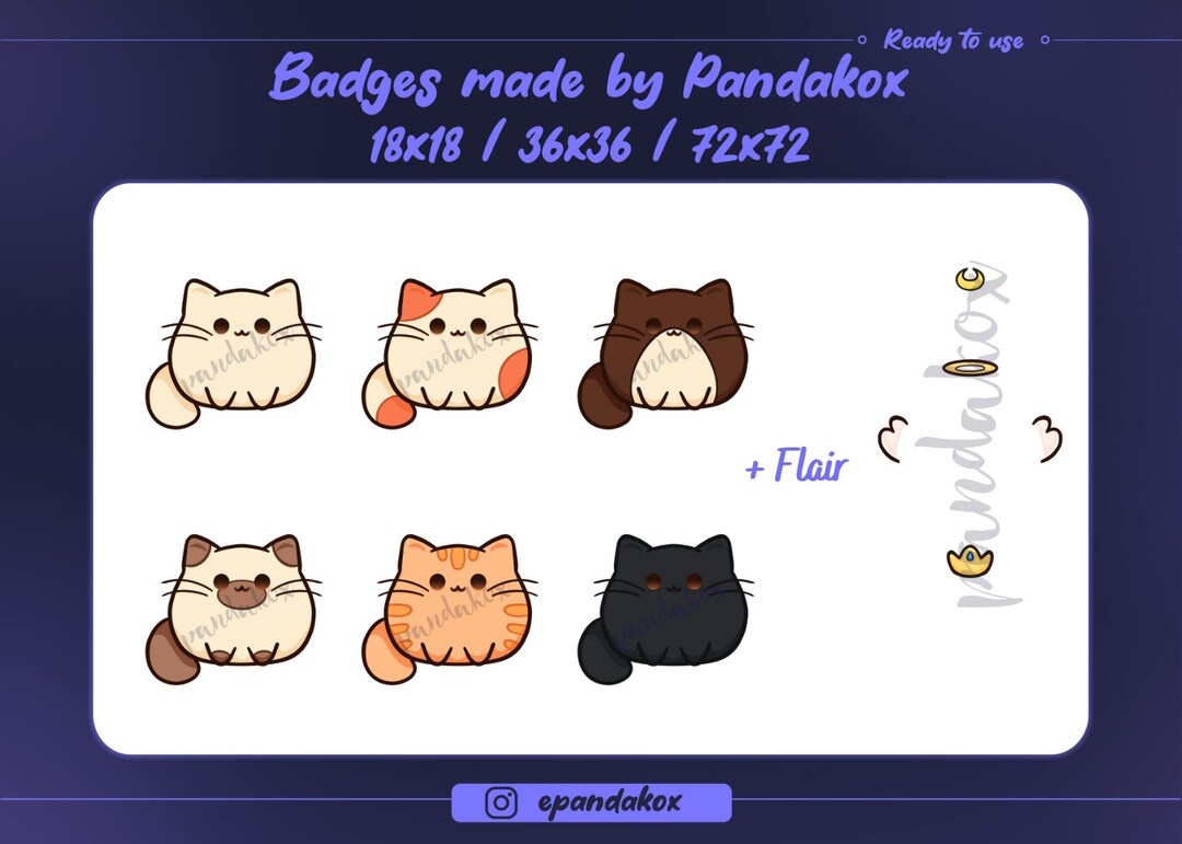 Kitten Sub Badges With Sub Badge Flair for - Etsy