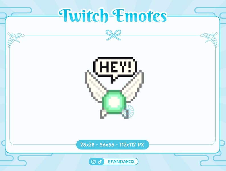 Pixel Attention Emote for twitch, 8 bit emotes, Green Zelda emote, Navi ...