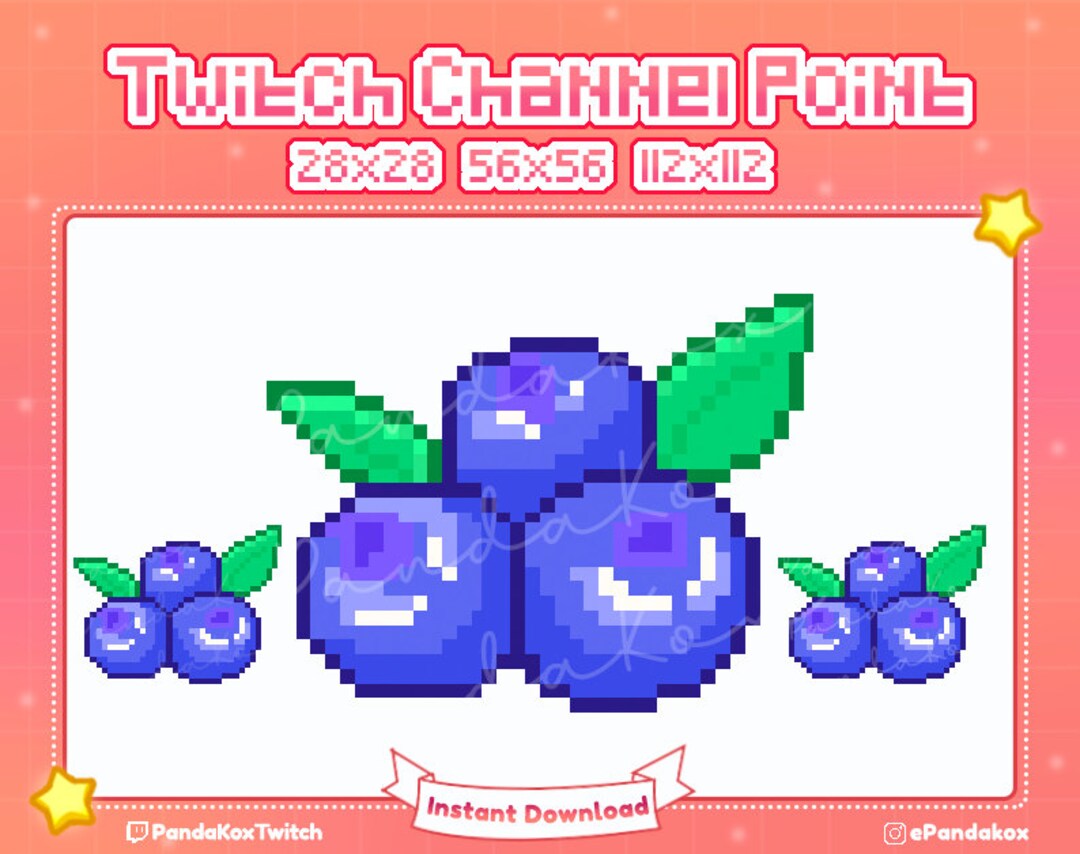 Pixel Blueberries Channel Points for Twitch Pixel Fruit - Etsy