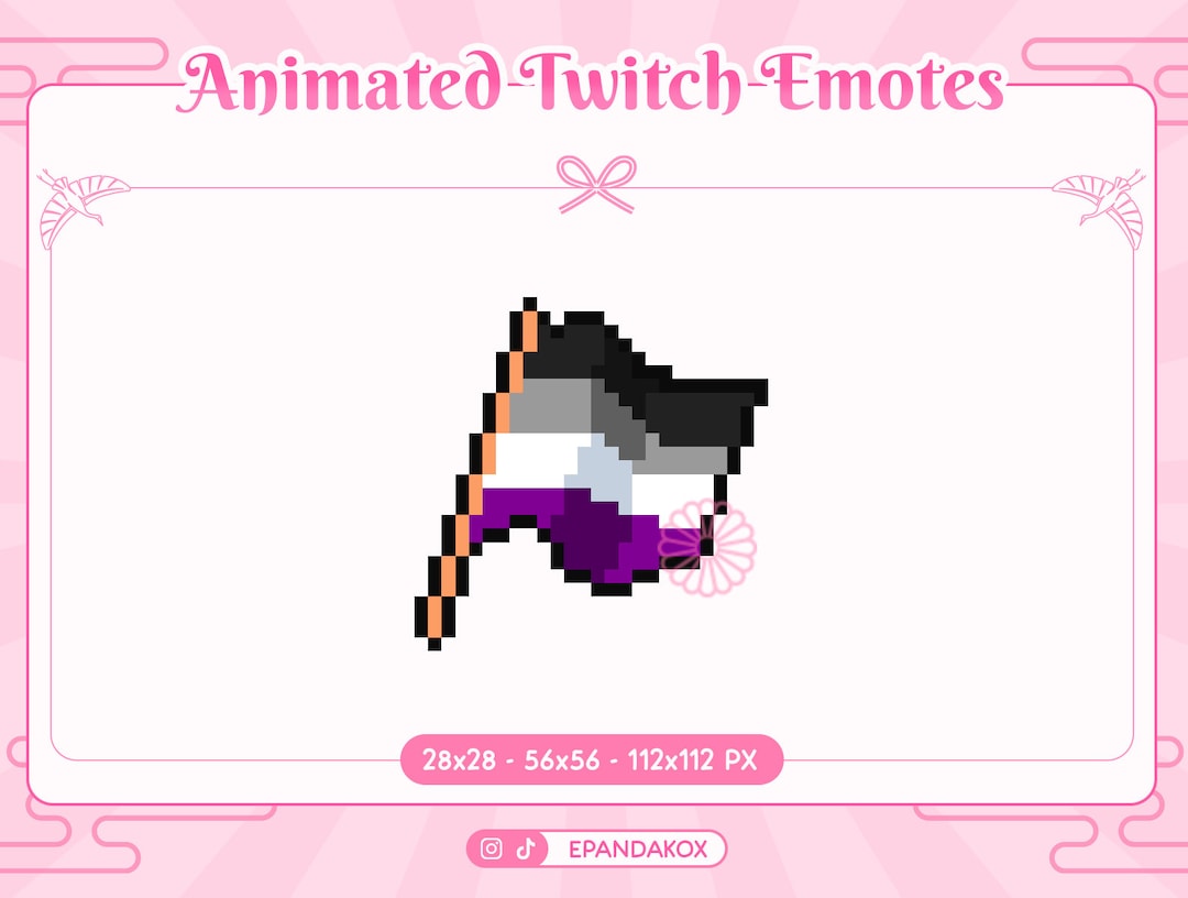 Asexual Pride Flag Animated Emote for Twitch, LGBTQ Animated Emote ...