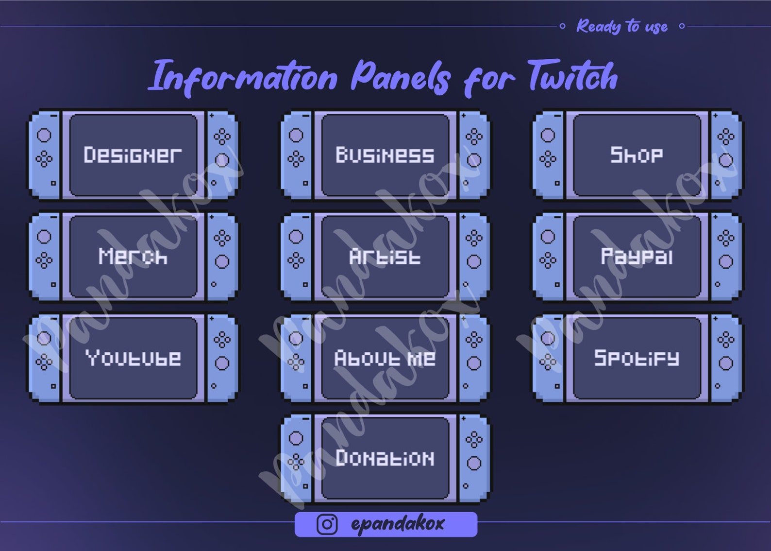 Lofi Information Panels for Twitch Twitch Console Panels - Etsy