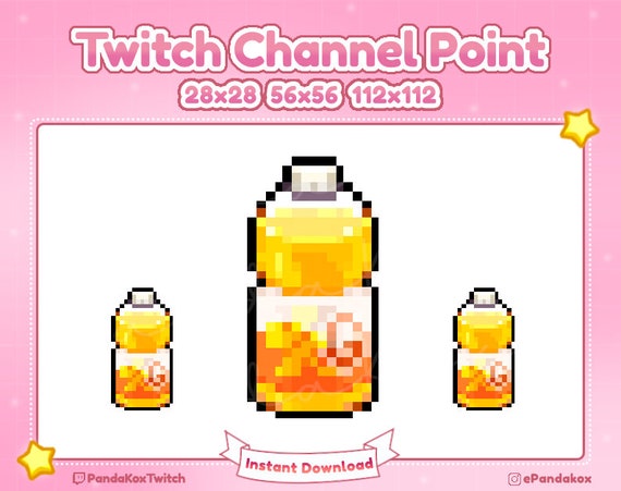 Pixel Orange Juice Channel Points Twitch Hidrated Emote - Etsy
