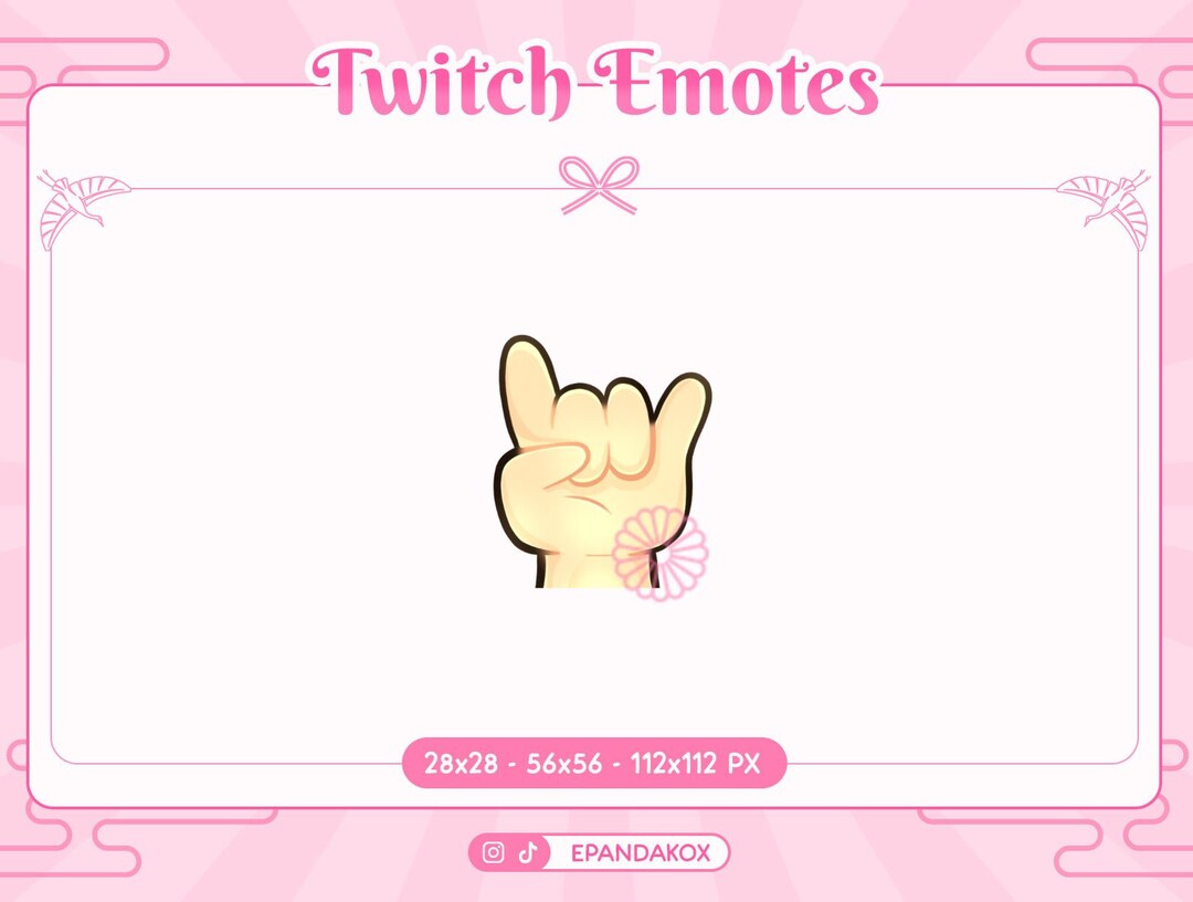 Hand Emotes for Twitch, Rock on Emote, Metal Hand Emotes, Horns Emotes ...