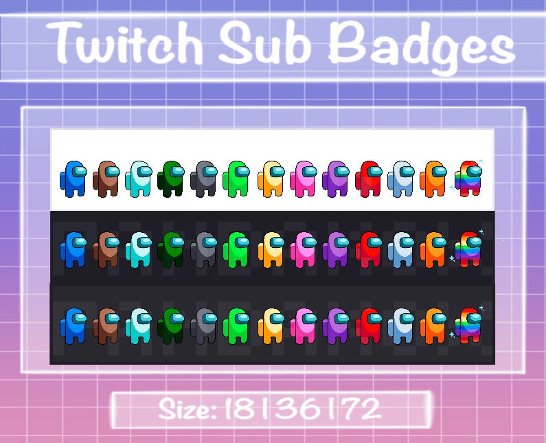 Among Us Sub Badges for Twitch Among Us Emotes for Twitch - Etsy