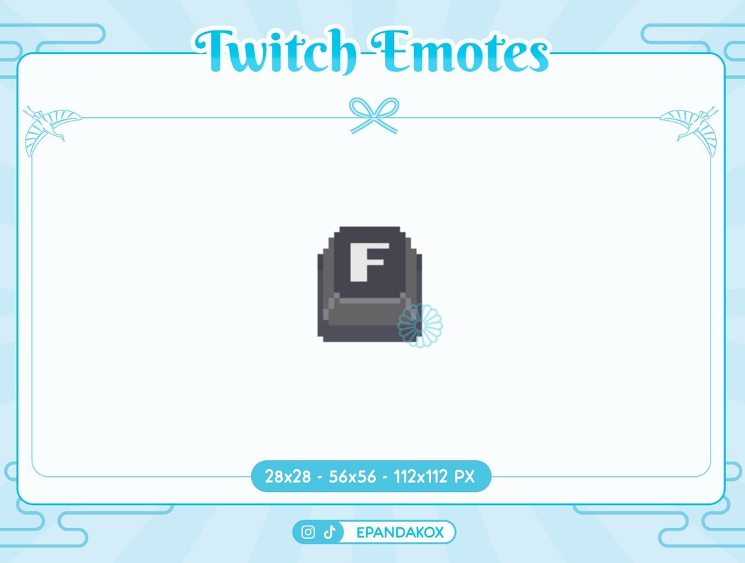 F Key Emote for Twitch, F Button Emote, Fail Emotes, Die Emotes, Stream ...
