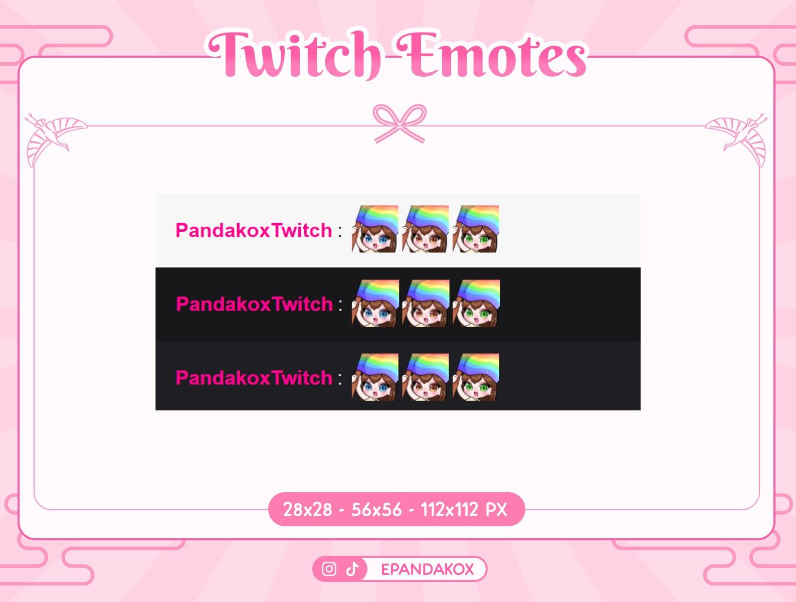 Brunette Chibi Girl Pride Flag Emote Twitch, LGTBQ Flag Twitch Emotes ...
