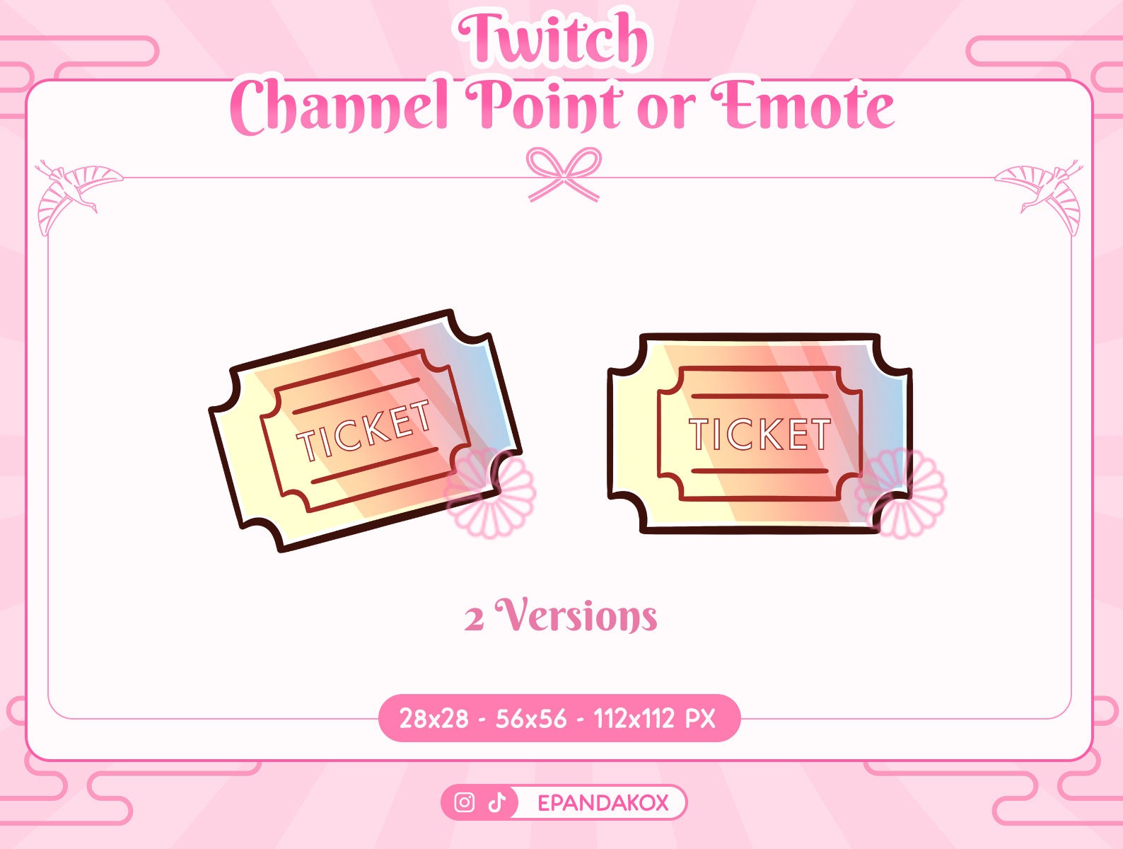 Ticket Channel Points for Twitch, Ticket Emotes, Movie Ticket, Ticket ...