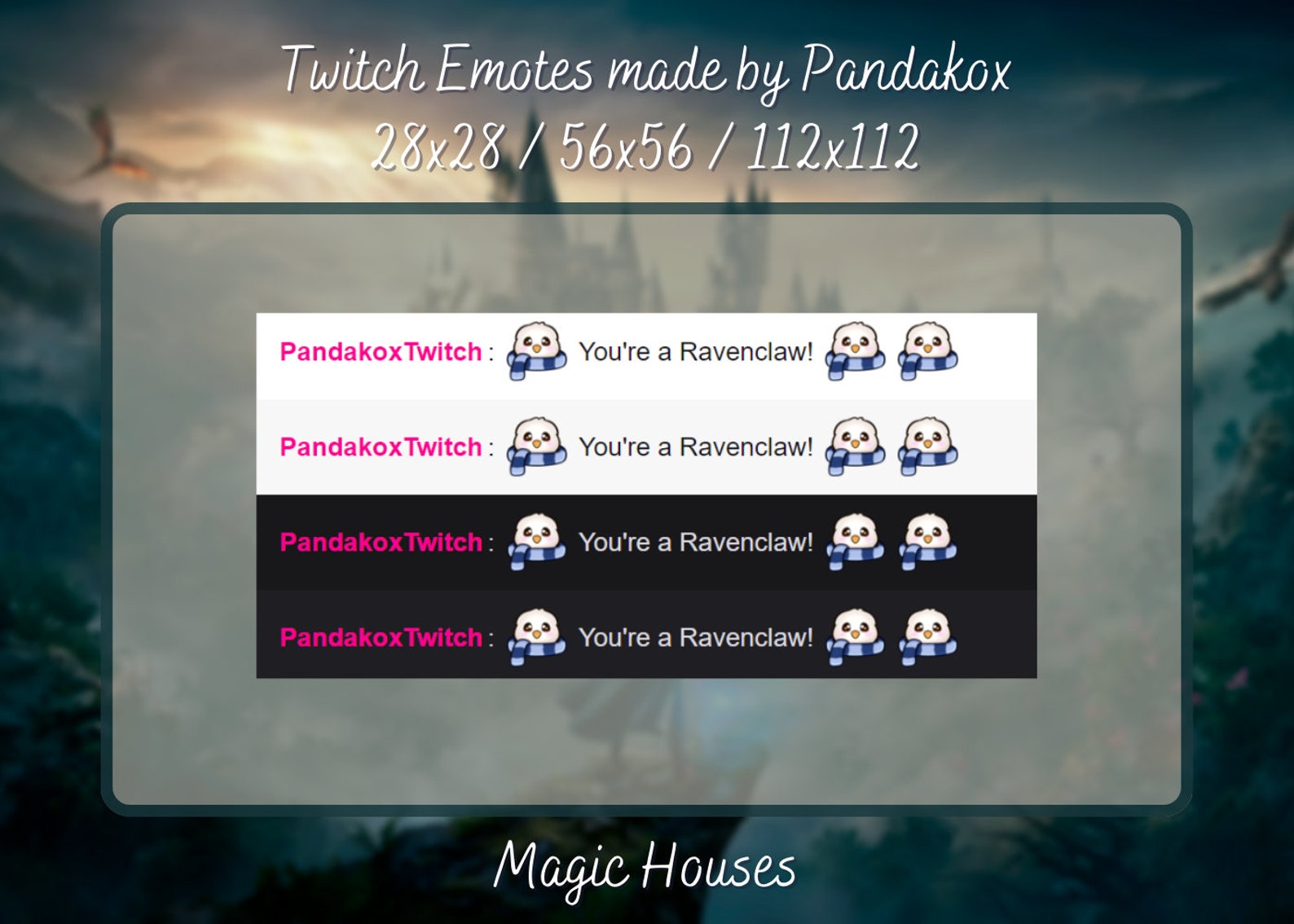 Magic Houses Emote Pack for Twitch, Twitch Emotes, Magic Stream ...
