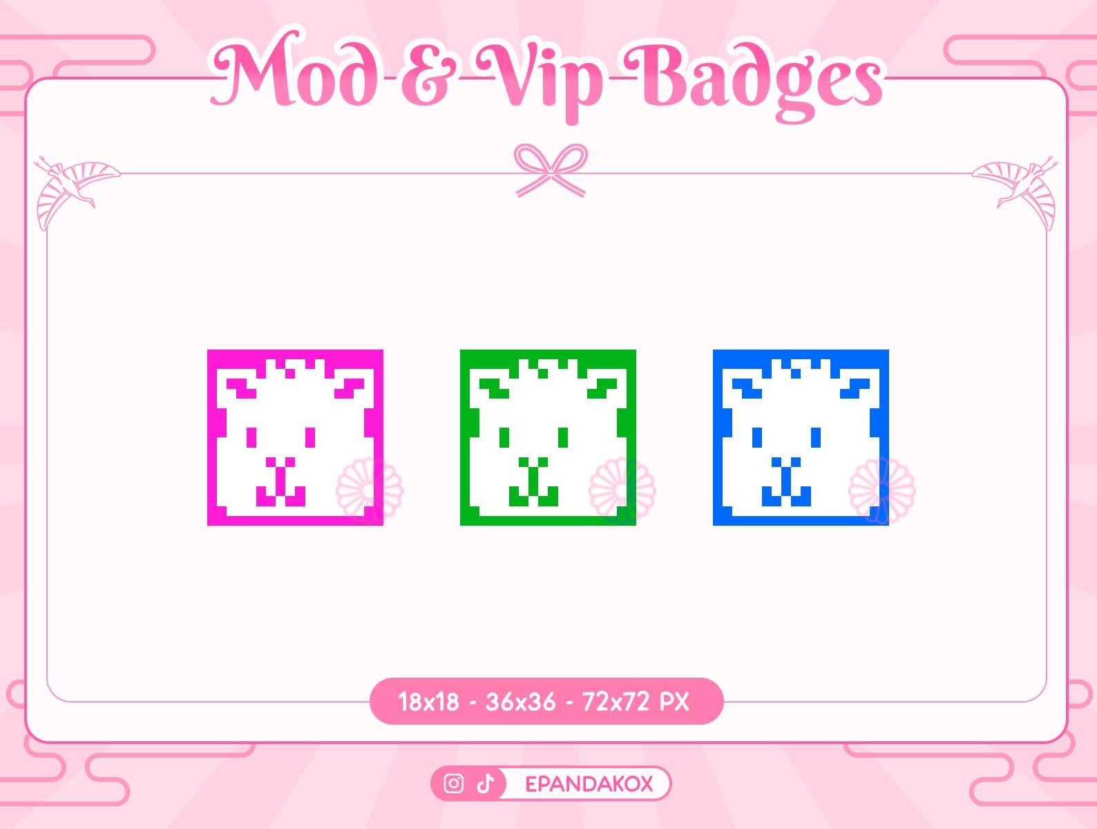Capybara Mod and Vip Sub Badges, Twitch VIP Badges, Twitch Animal ...