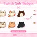 Kitten Sub Badges With Sub Badge Flair for Twitch/youtube/discord, Bit ...