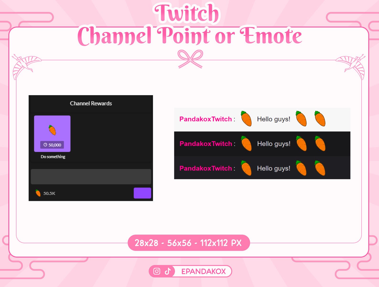 Carrot Twitch Channel Points, Twitch Food Icon Reward, Emotes for ...