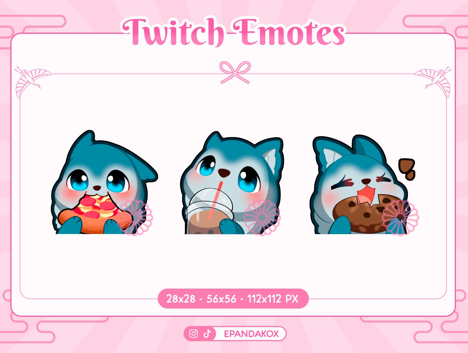 Wolf Emote Pack for Twitch, Wolf Emote Bundle Twitch, Food Emotes ...