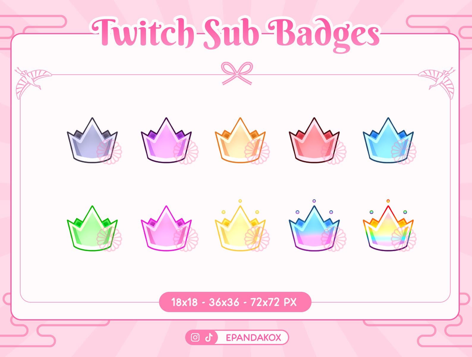 Crown Sub Badges for Twitch, Bit Badges, Twitch Sub Badges, Royal Tiara ...