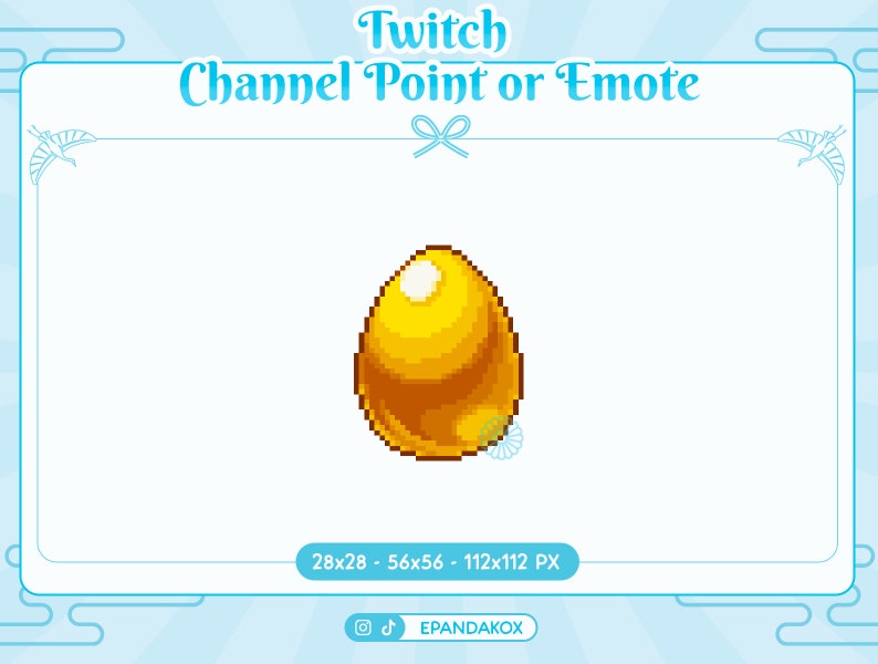 Pixel Golden Egg Channel Points for Twitch, Twitch Channel Point Icon ...