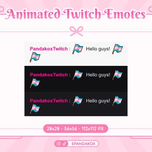Transgender Pride Flag Animated Emote for Twitch, LGBTQ Animated Emote ...