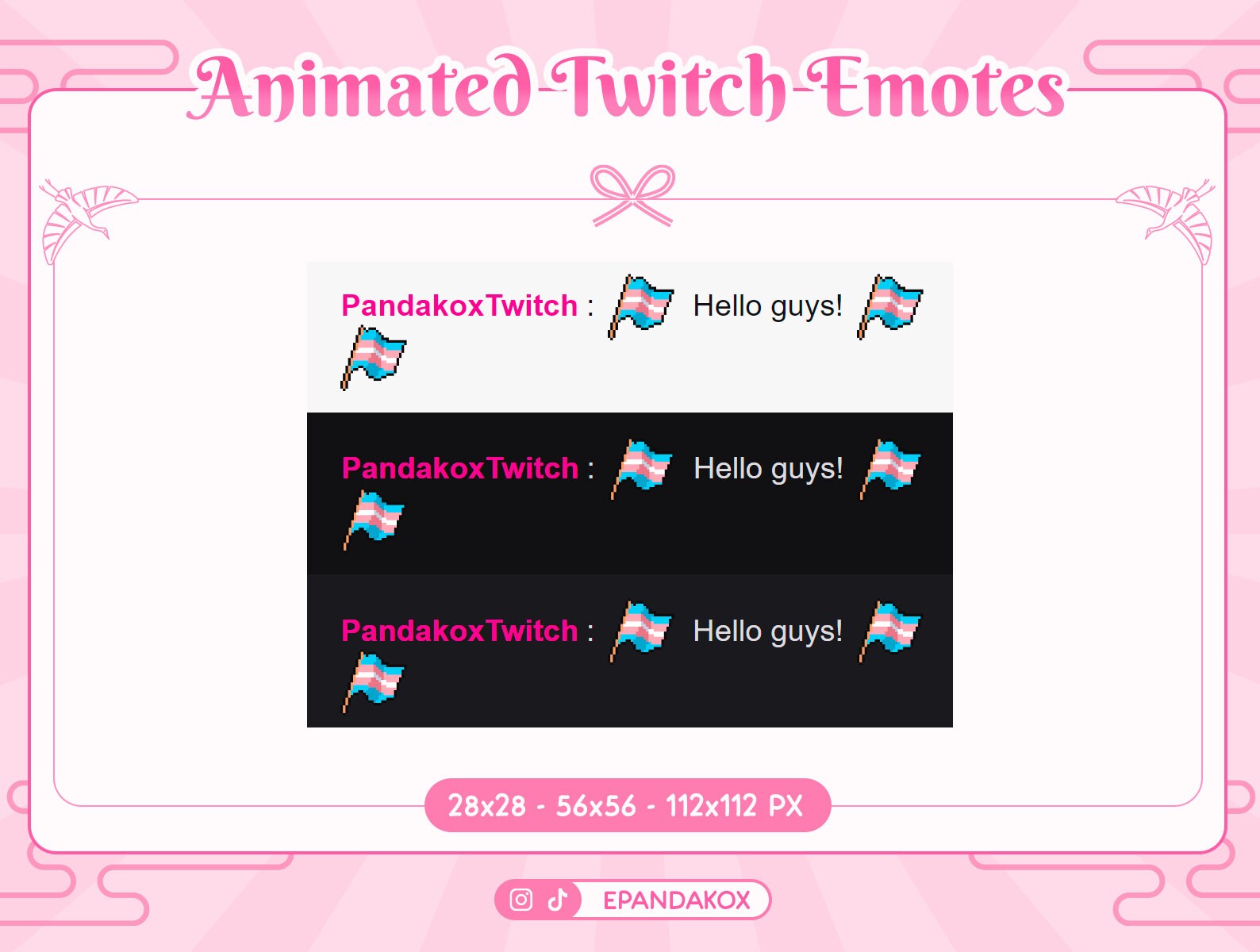 Transgender Pride Flag Animated Emote for Twitch, LGBTQ Animated Emote ...