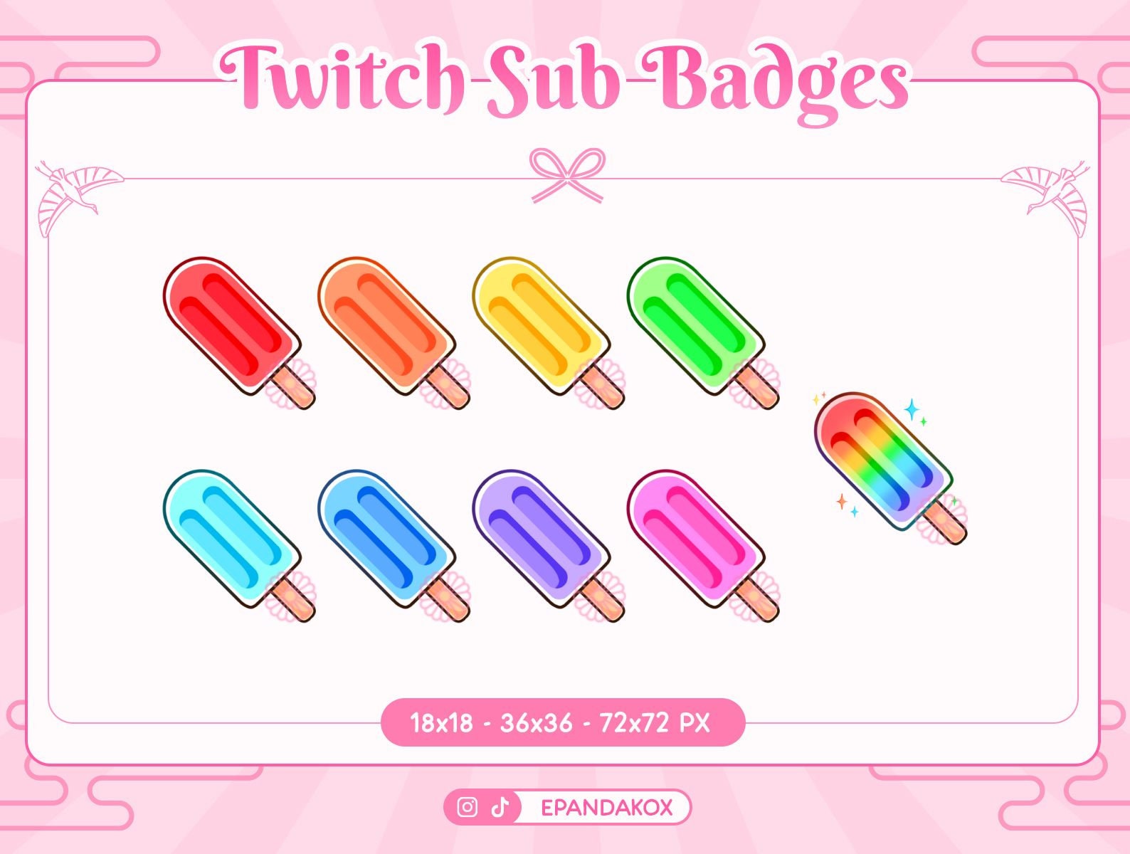 Popsicle Sub Badges Fortwitch, Ice Cream Badges, Food Badges, Summer ...