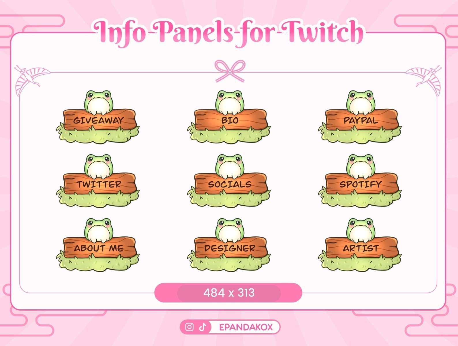 Kawaii Frog Info Panels, Information Panels, Cute Twitch Panels, Froggy ...