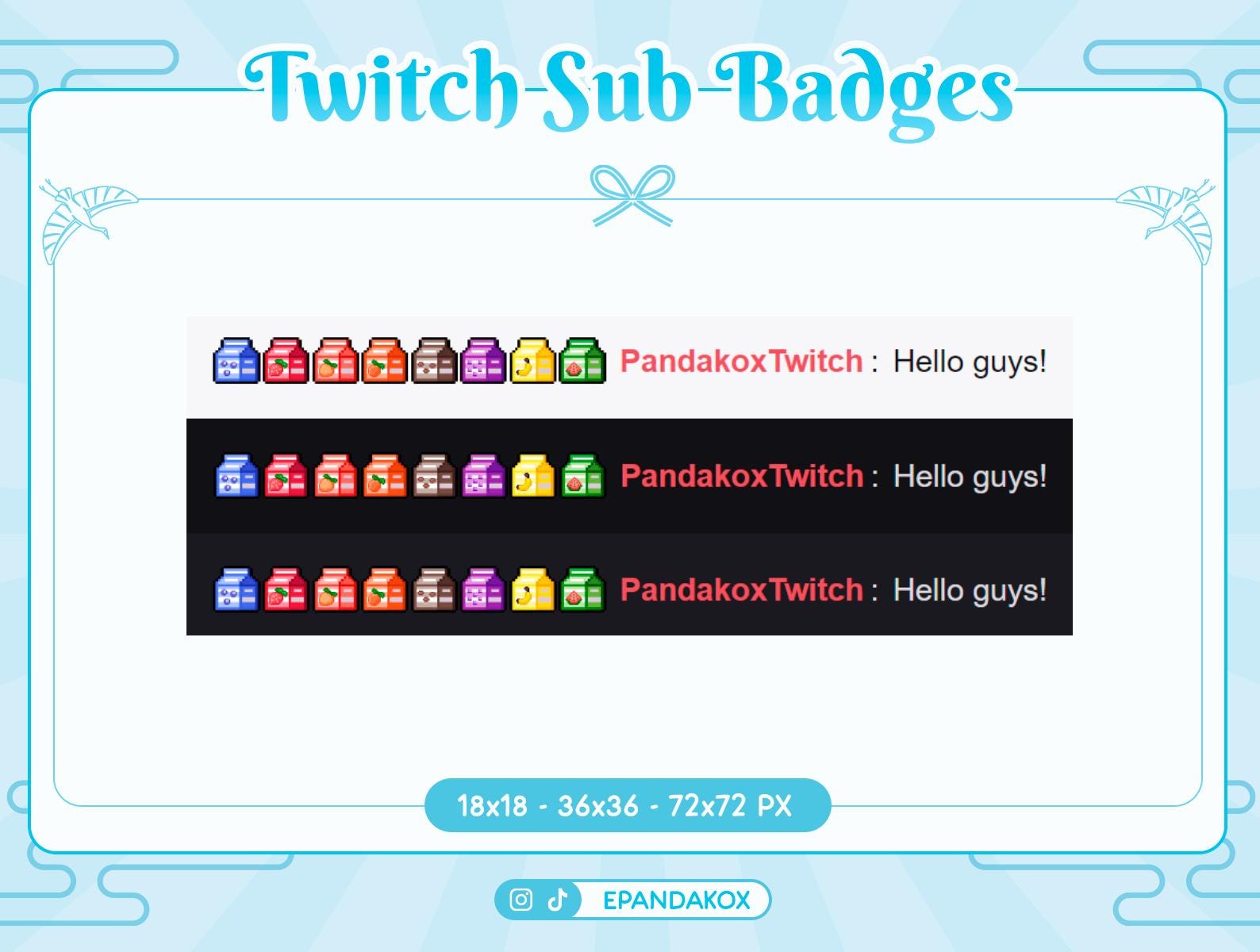 Pixel Milkshake Sub Badges for Twitch, Pixel Art Badges, Pixel Drink ...