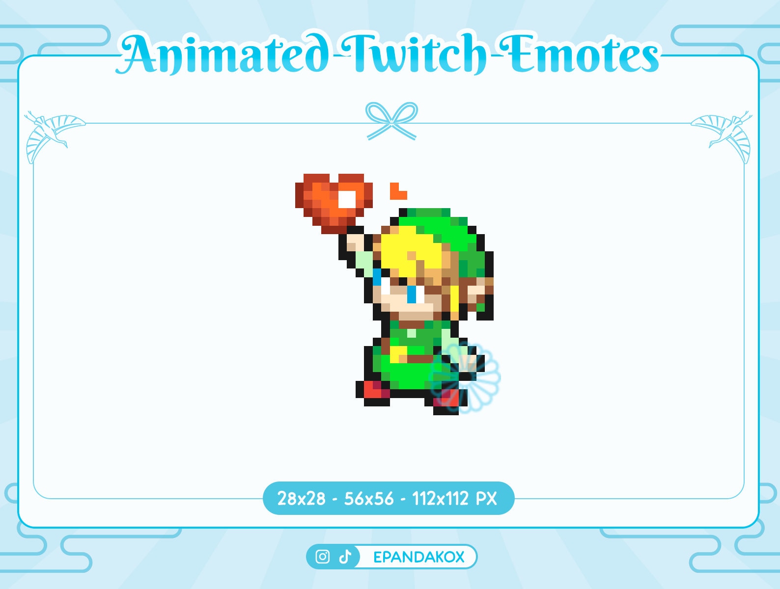 Zelda Heart Animated Emote for Twitch, Animated Heart Emote, Love Emote ...
