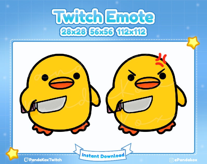 Angry Duck Emote With Knife for Twitch Killer Duck Emote - Etsy