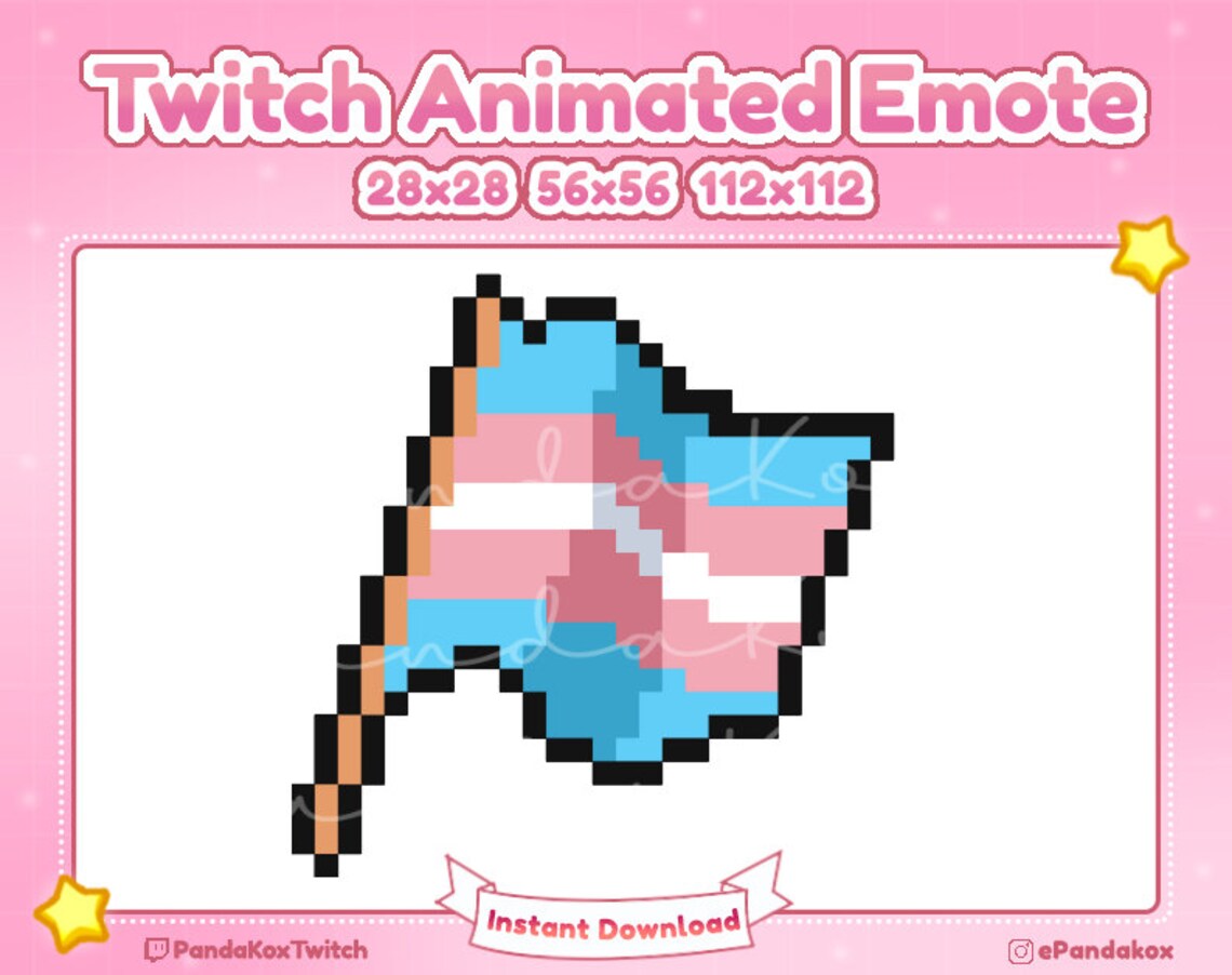 Transgender Pride Flag Animated Emote for Twitch LGBTQ - Etsy