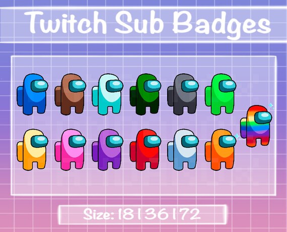 Among Us Sub Badges for Twitch Among Us Emotes for Twitch - Etsy