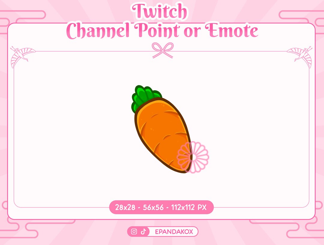 Carrot Twitch Channel Points, Twitch Food Icon Reward, Emotes for ...