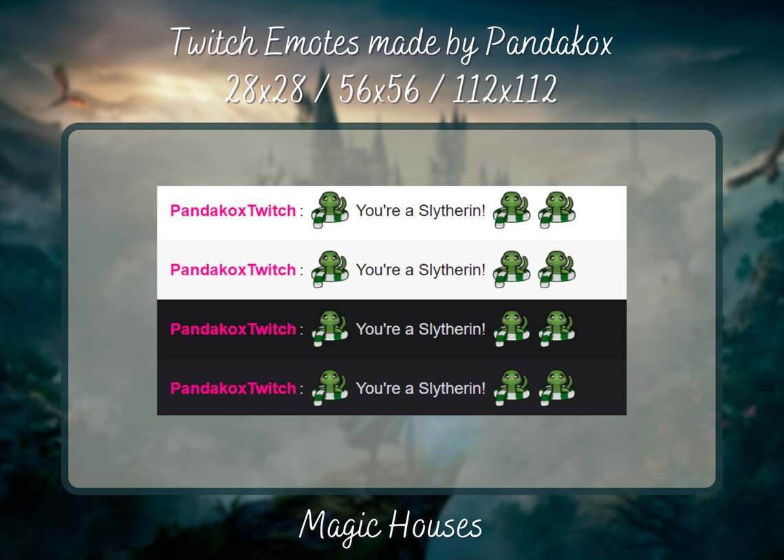 Magic Houses Emote Pack for Twitch, Twitch emotes, Magic Stream ...
