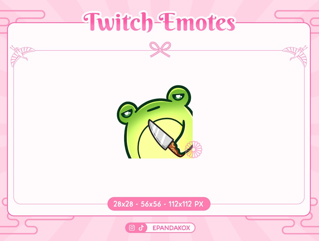 Killer Frog Emote for Twitch, Frog Emotes, Expression Emotes, Kawaii ...