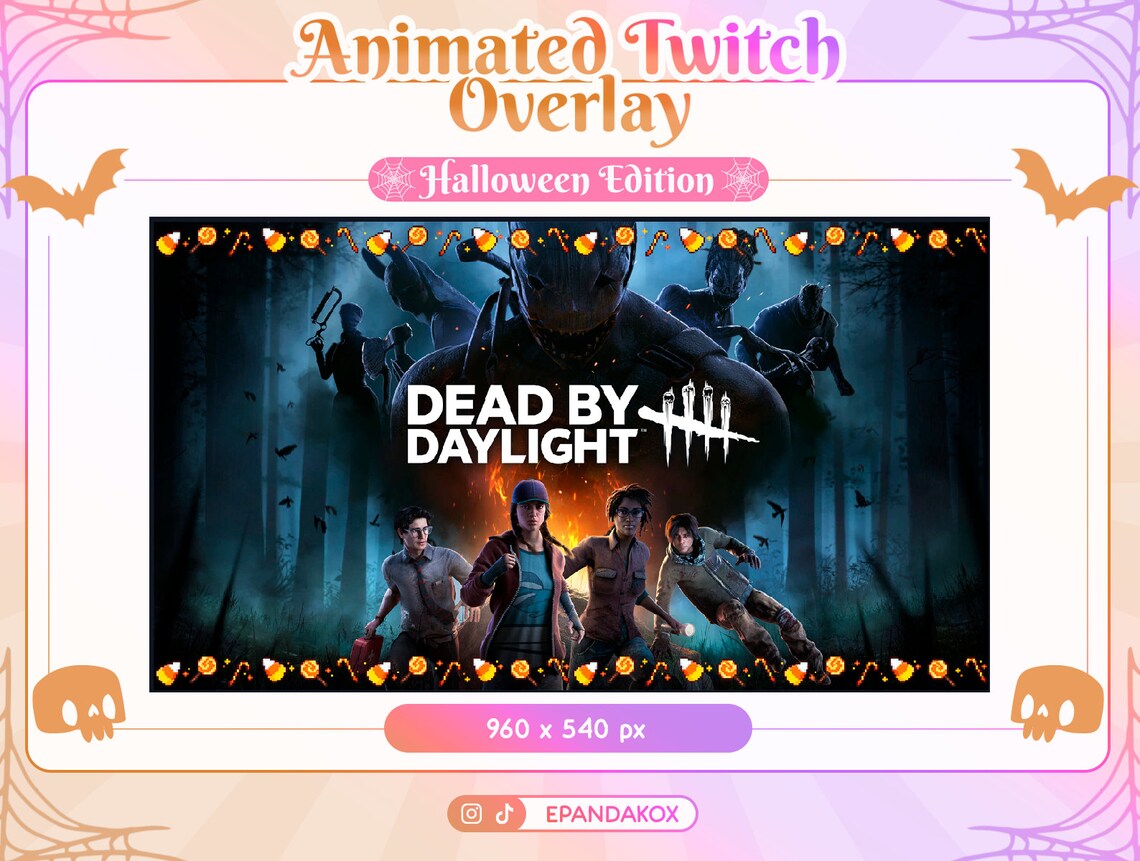 Halloween Animated Overlay Border, Streaming Overlay, Pixel Animated ...